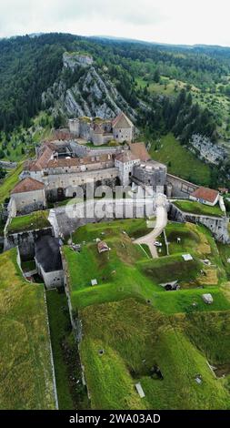 drone photo Joux castle Jura France Europe Stock Photo - Alamy