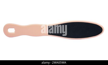 Pink foot file on white background. Pedicure tool Stock Photo - Alamy