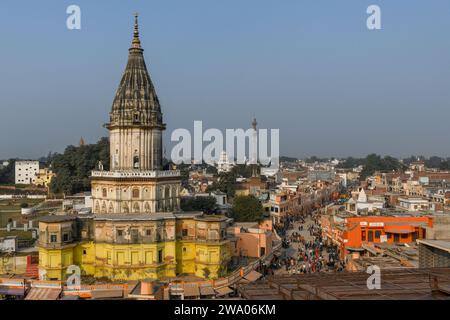 A view of the city in Ayodhya. Ayodhya is an ancient city in northern ...