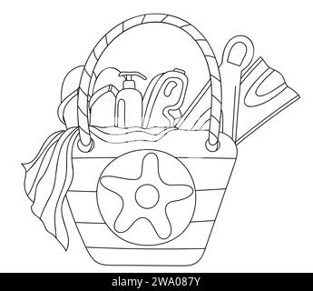 Beach Summer Coloring Page for Kids Stock Vector Image & Art - Alamy