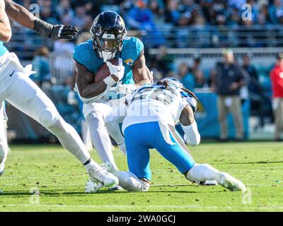 Jacksonville Jaguars running back Tank Bigsby arrives at the stadium ...