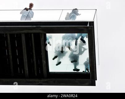 Visitors on the roof terrace of Salling department stores', Aarhus ...