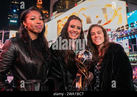 Gotham FC players Kelley O'Hara, Midge Purce and Ali Krieger with their ...