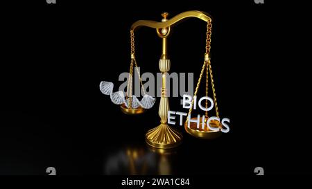 3D rendering of an isolated bioethics concept with a sense of scale on ...
