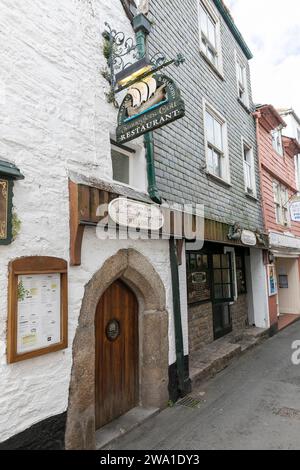 England, Cornwall, Looe, Fish and Seafood Restaurant Sign Stock Photo ...