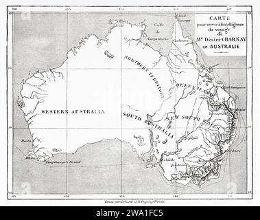 Old map of Australia from 1880. Australia. Six Months in Australia 1878 ...