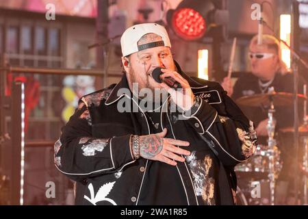 Jelly Roll performs on the stage during the “Grace For The World” event ...