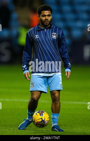 Coventry City's Jay Dasilva warming up ahead of the Sky Bet ...