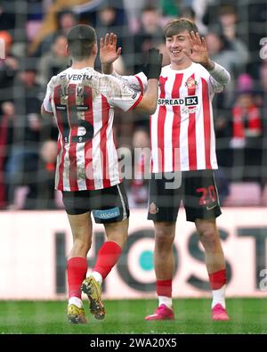 Sunderland's Nazariy Rusyn (left) celebrates with teammates after ...