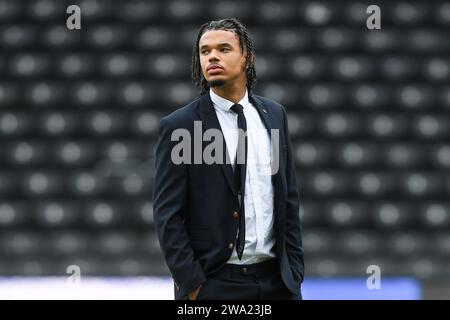 Derby on Monday 1st January 2024. Nathaniel Mendez-Laing of Derby ...