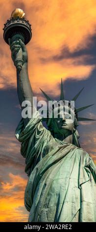 The Statue of Liberty holding its torch is the democratic symbol of New ...