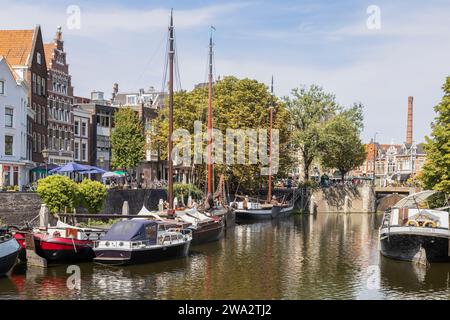 Delfshaven historic architecture, ships and boats at the jetties ...