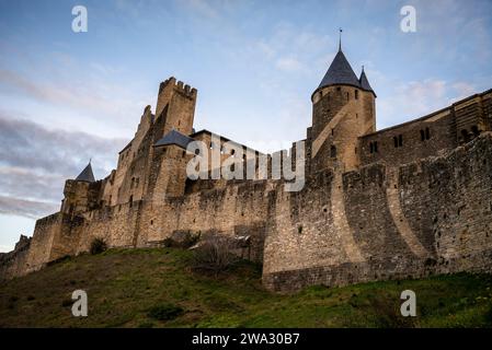La Cité, medieval citadel with numerous watchtowers and double-walled ...
