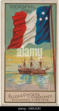 Admiral, France, from the Naval Flags series (N17) for Allen & Ginter ...
