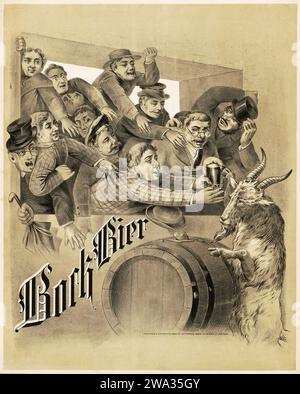 Bock Bier - Bock Beer advertisement poster, 1884 - antique poster feat ...