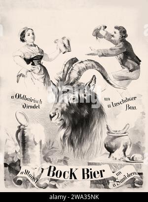 Bock Bier - Bock Beer Advertising Poster - Geo. Ehret's brewery, feat a ...