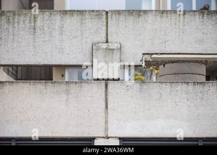 Brutalistic style concrete fence on the South Bank, London near ...