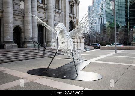 White bird sculpture in Montreal, Quebec, Canada Stock Photo - Alamy