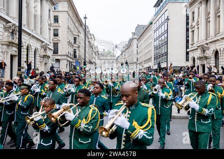Performers during the New Year's Day Parade in central London, UK on January 1, 2026. :Claire ...