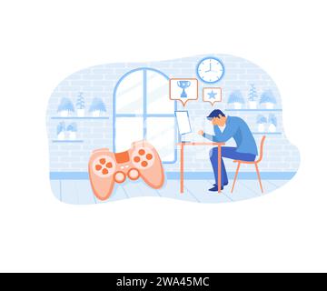 Gaming disorder abstract concept vector illustration Stock Vector Image ...