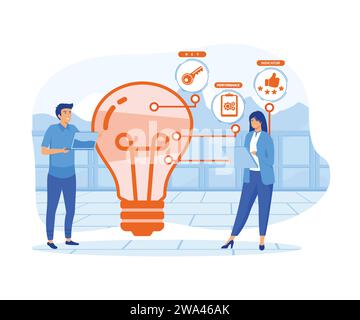 Management and business KPI idea. Key Performance Indicators vector layout with gears and ...