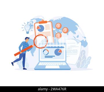 Business intelligence(BI) concept line icon style for ui, ux, website ...
