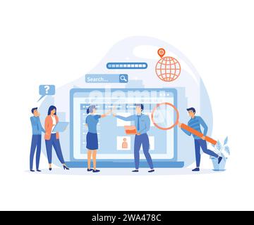 Cv phone icon flat vector. Internet work. Looking agency isolated Stock ...