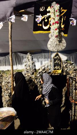 Shia Muslim pilgrims visiting sites representing the story of the ...