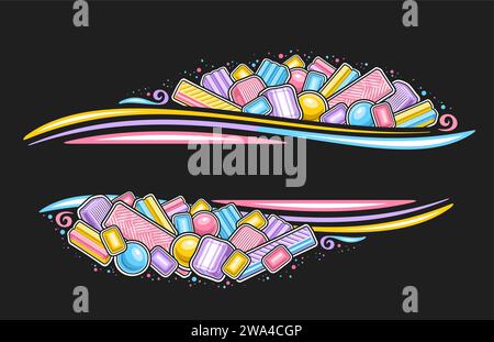 Vector border for Bubble Gum with copy space for ad text, sign board with cartoon design various ...