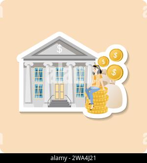 Venture capital isometric composition with icons of money sacks bar ...