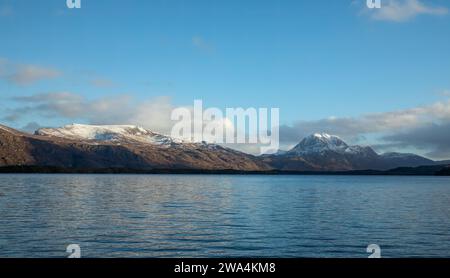 Mountainscape of Slioch, Munro in Scotland across Loch Maree Stock ...