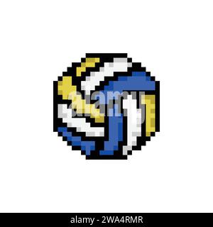 volleyball ball sport game pixel art vector illustration Stock Vector ...