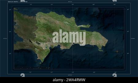 Dominican Republic highlighted on a high resolution satellite map Stock ...