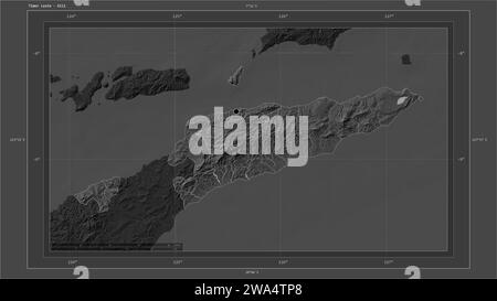 Timor Leste highlighted on a Bilevel elevation map with lakes and rivers Stock Photo - Alamy