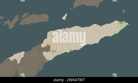 Timor Leste highlighted on a topographic, OSM standard style map map ...