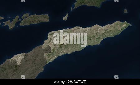 Timor Leste highlighted on a low resolution satellite map map with the ...