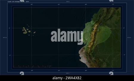 Galapagos - Ecuador highlighted on a low resolution satellite map Stock ...