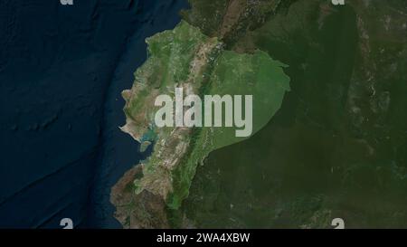 Ecuador highlighted on a high resolution satellite map map with the ...