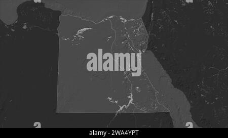 Egypt highlighted on a Bilevel elevation map with lakes and rivers map ...