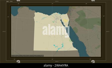 Egypt highlighted on a topographic, OSM standard style map Stock Photo ...