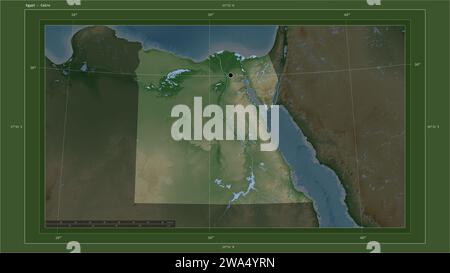 Egypt highlighted on a Colored elevation map with lakes and rivers map ...