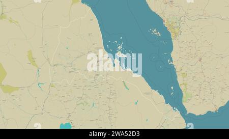 Eritrea outlined on a topographic, OSM Germany style map Stock Photo ...
