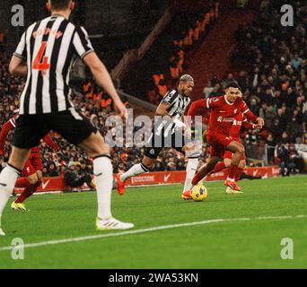 LIVERPOOL, ENGLAND - JANUARY 01: Joelinton of Newcastle during the ...