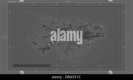 Falkland Islands highlighted on a Grayscale elevation map with lakes and rivers Stock Photo - Alamy