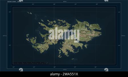 Falkland Islands highlighted on a high resolution satellite map Stock ...