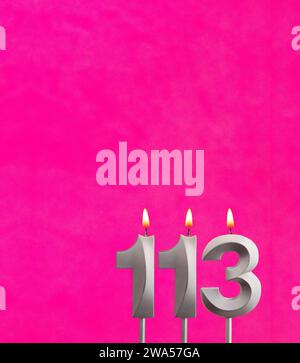 Birthday candle number 113 on white background Stock Photo - Alamy