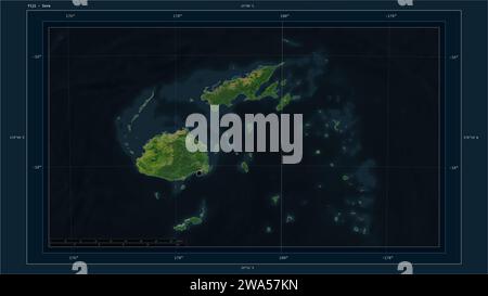 Fiji highlighted on a high resolution satellite map Stock Photo - Alamy
