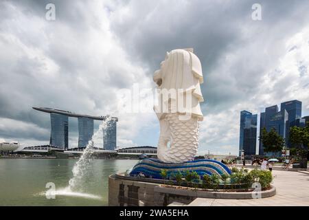 Marina Bay Financial Centre with MBS and Singapore Flyer Stock Photo ...
