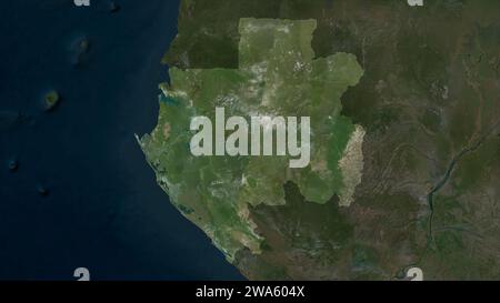 Gabon highlighted on a high resolution satellite map map with the ...