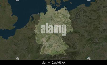 Germany highlighted on a high resolution satellite map map with the ...